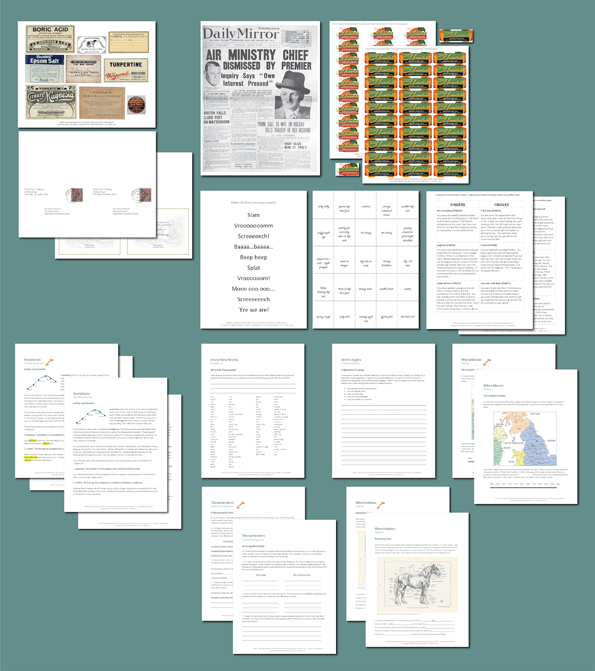 LitWits Printables for ALL CREATURES GREAT AND SMALL