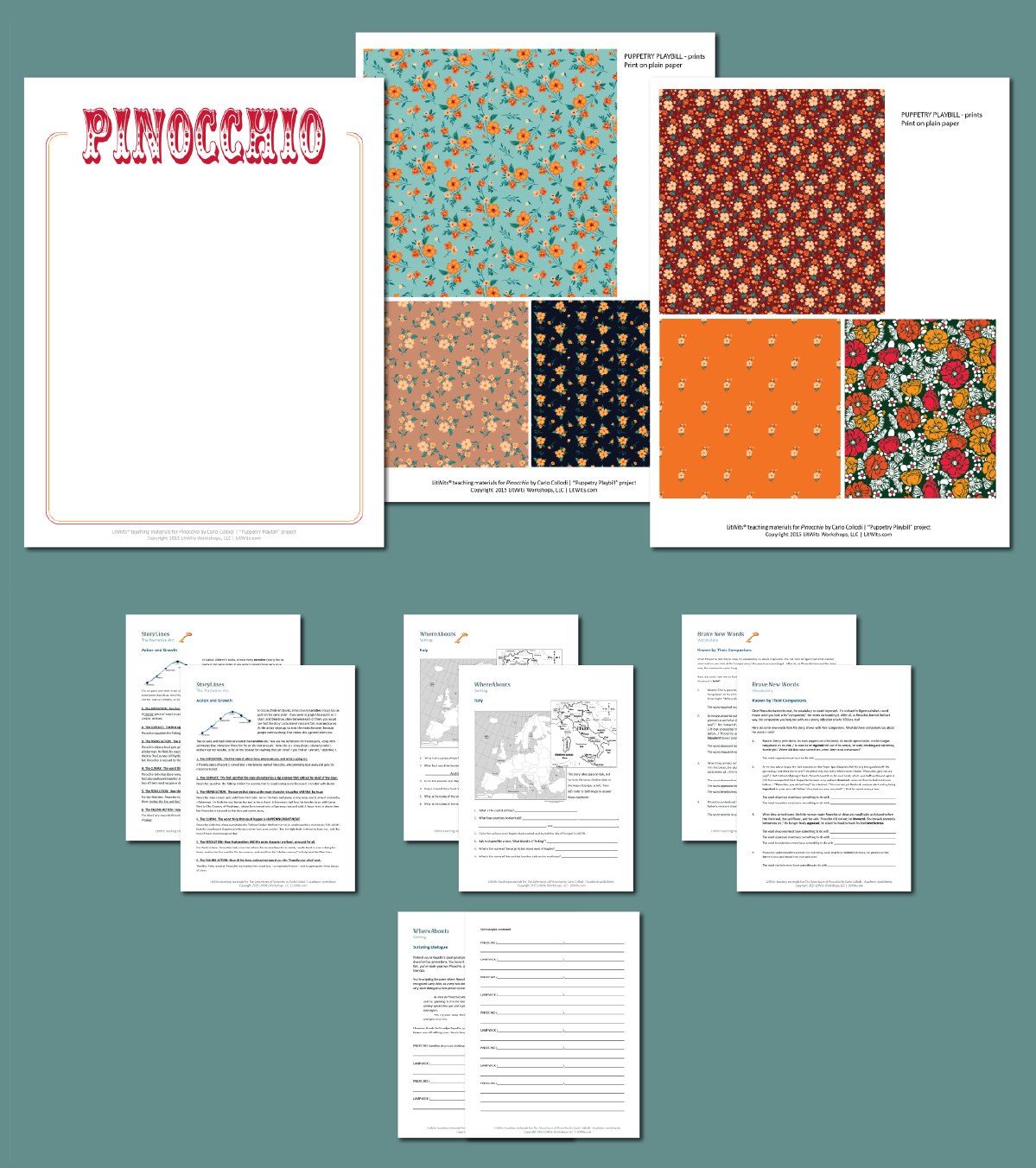 LitWits Printables for PINOCCHIO